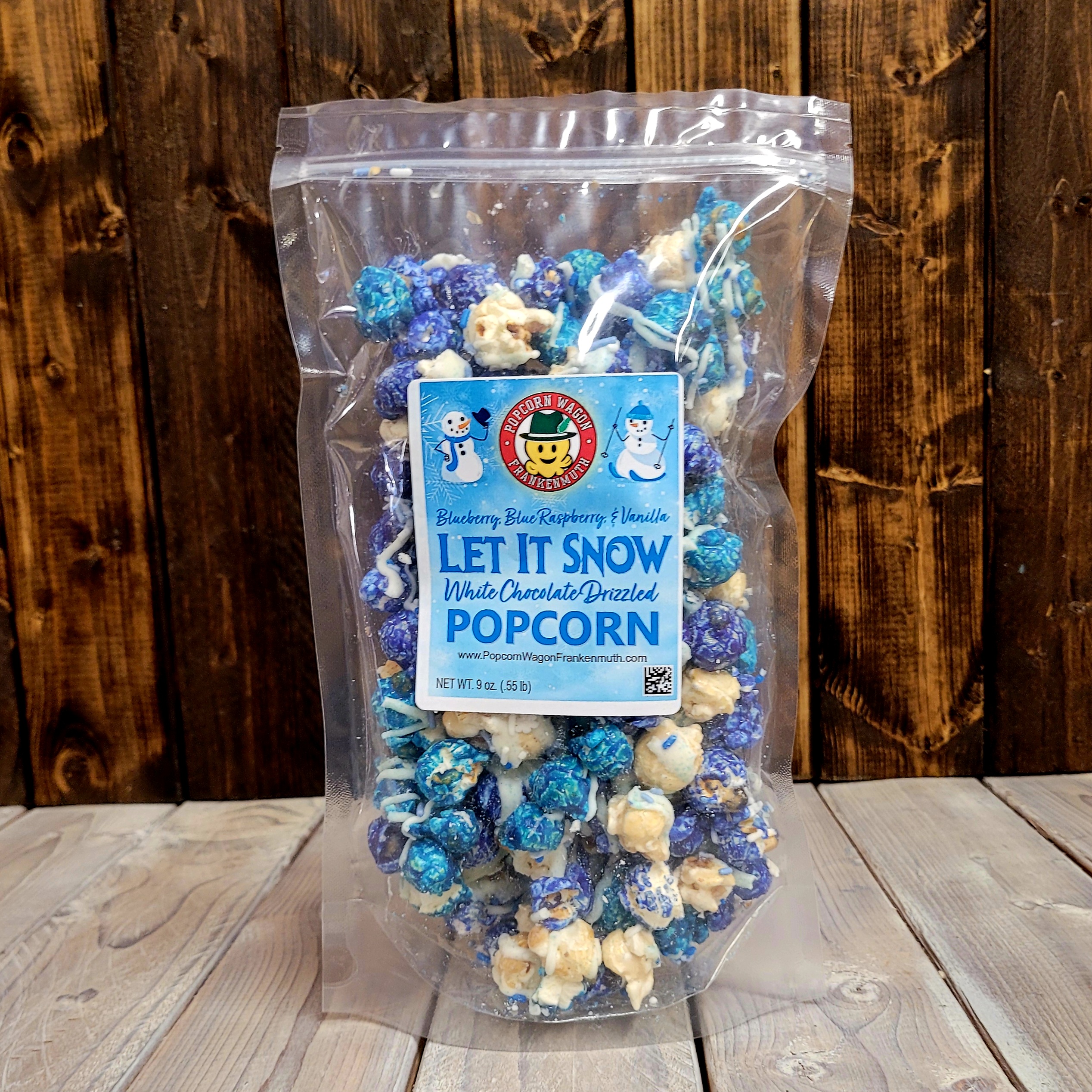 White Chocolate Let It Snow Drizzled Popcorn